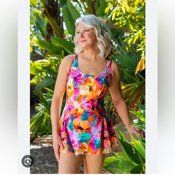 Maxine of Hollywood | Swim | Maxine Swim Dress Modest Swimsuit With ...